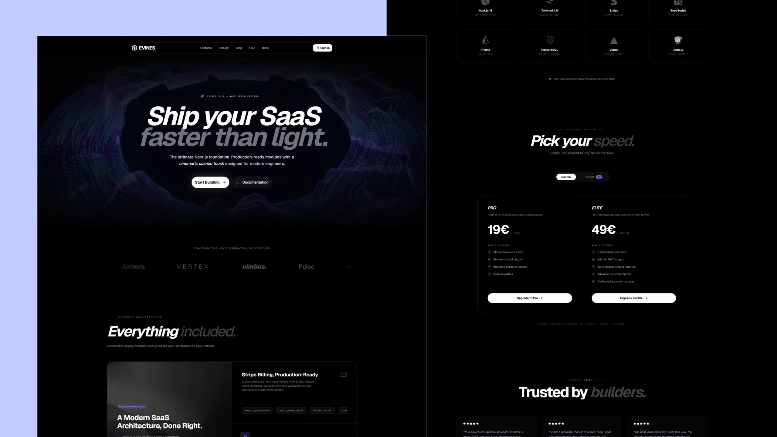 Next.js 16 SaaS Starter Kit with Stripe & Prisma | BloomTPL